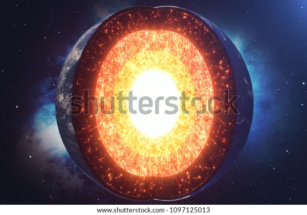 Structure Core Earth Structure Layers Earth Stock Illustration 1097125013