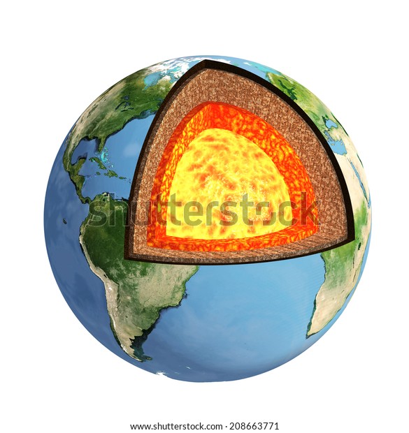 Structure Earth Model Isolated On White Stock Illustration 208663771