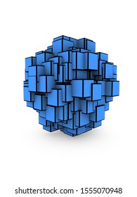 Structure Made Blue Cubes Stock Illustration 1555070948