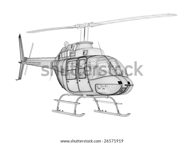 Structure Threedimensional Model Helicopter Front View Stock ...
