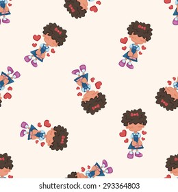 Student Cartoon Seamless Pattern Background Stock Illustration ...