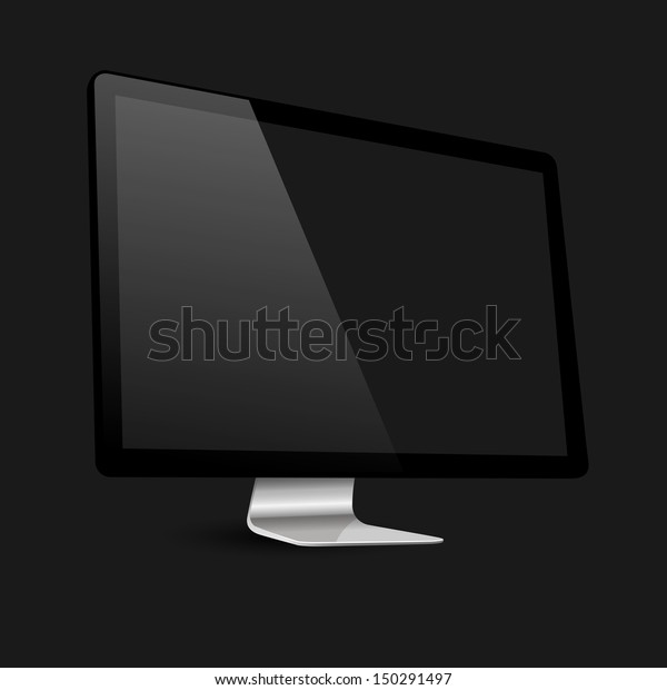 Stylish Computer Black Screen On Black Stock Illustration 150291497 ...