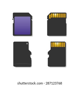 Stylish Icons Memory Card Front Back Stock Illustration 287123768 ...