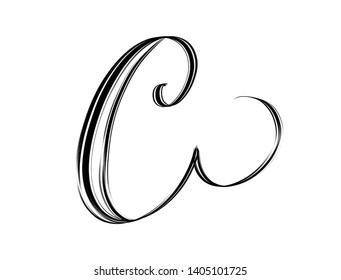 Stylish Script Letter C Isolated On Stock Illustration 1405101725 ...