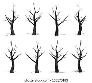 Black Branch Tree Naked Trees Silhouettes Stock Vector (Royalty Free ...