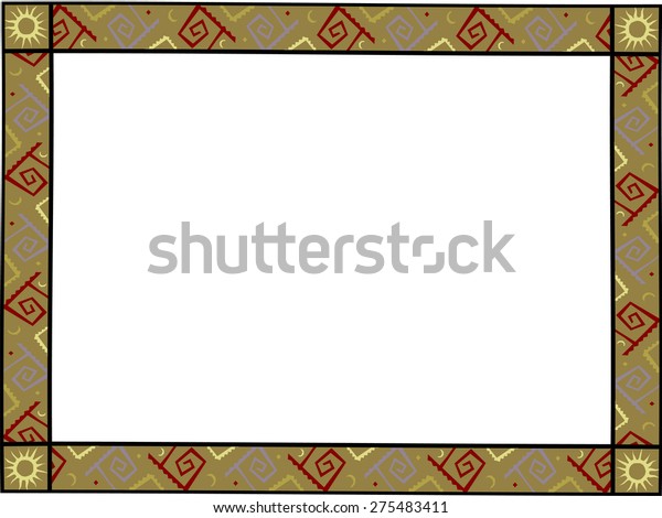 Stylized Border Pattern White Frame Stock Illustration 275483411 ...