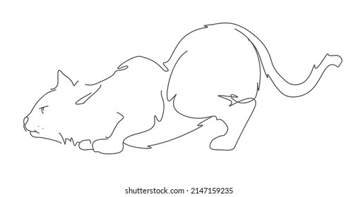 Stylized Cat Attack Position Stock Illustration 2147159235 | Shutterstock
