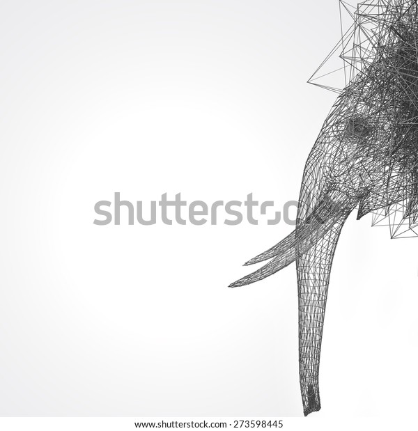 Stylized Elephant Wire Low Poly Stock Illustration 273598445 | Shutterstock