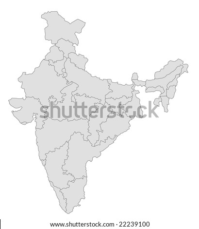 Stylized Map India Light Grey Tone Stock Illustration 22239100 ...