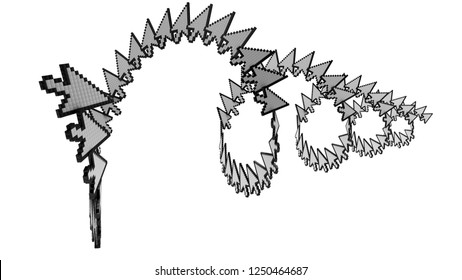 Stylized Mouse Pointer Arranged Vortex Pixel Stock Illustration ...