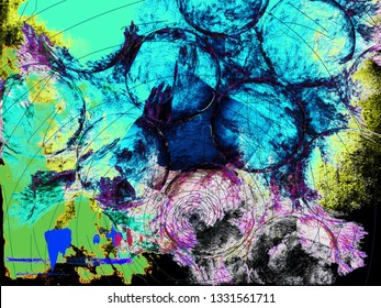 Stylized Paint Scratch Effect Flame Fractal Stock Illustration ...