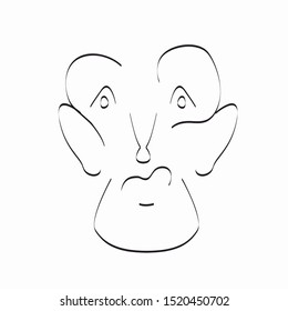 Stylized Portrait Drawing Linear Form Stock Illustration 1520450702 ...