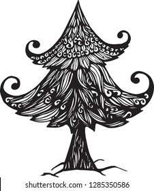 Stylized Spruce Pattern Sketch Spruce Stock Illustration 1285350586 ...