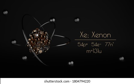 Stylized Xenon Atom Visualization Number Protons Stock Illustration ...