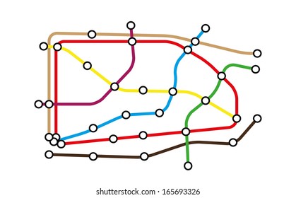 Subway Map 스톡 일러스트 165693326 | Shutterstock