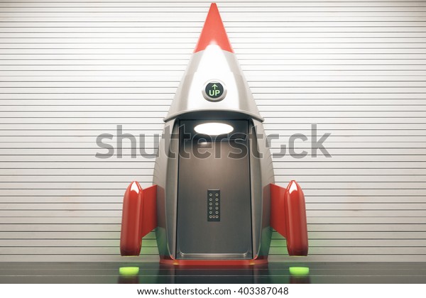 Success Concept Open Rocket Elevator On Stock Illustration 403387048 ...