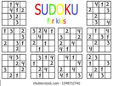 Sudoku Game Kids Simple Math Puzzle Stock Illustration 1598712742 ...