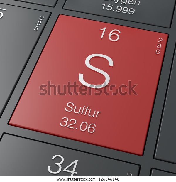 Sulfur Element Periodic Table Stock Illustration 126346148