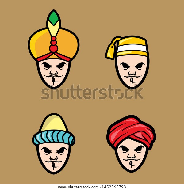 Sultan Mascot Hat Logo Pack Stock Illustration 1452565793 | Shutterstock