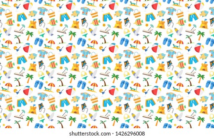 Summer Beach Pattern Wallpaper Background Stock Illustration 1426296008 ...