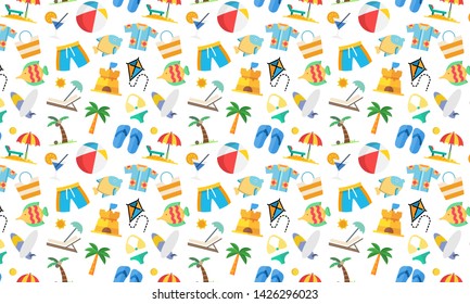 Summer Beach Pattern Wallpaper Background Stock Illustration 1426296023 ...