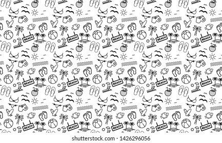 Summer Beach Pattern Wallpaper Background 스톡 일러스트 1426296056 | Shutterstock