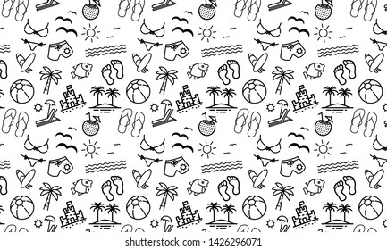 Summer Beach Pattern Wallpaper Background Stock Illustration 1426296071 ...