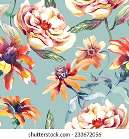 Summer Flowers Seamless Pattern Stock Illustration 233672056 | Shutterstock