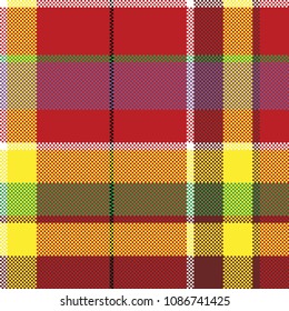 Summer Seamless Pattern Madras Check Fabric 스톡 일러스트 1086741425 ...