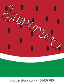 Watermelon Background Hand Written Text Hello Stock Vector (Royalty ...