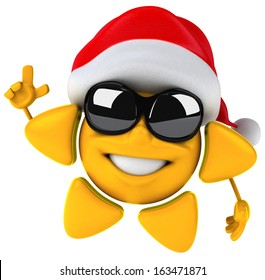 Cartoon Sun Santa Hat See Other Stock Vector (Royalty Free) 120672937
