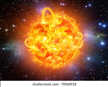 Sun Burning Surface Solar Explosion Illustration Stock Illustration ...