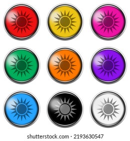 Sun Button Icon Set Isolated On Stock Illustration 2193630547 ...