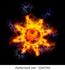 Sun Covered Flames Stock Illustration 52567342 | Shutterstock