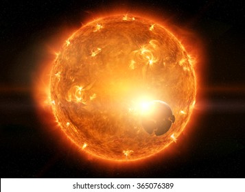 Sun Exploding Close Inhabited Planet Earth Stock Illustration 360400040