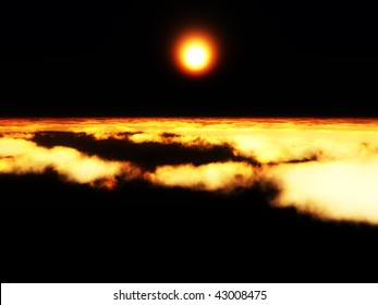 Sun High Over Clouds Stock Illustration 43008475 | Shutterstock