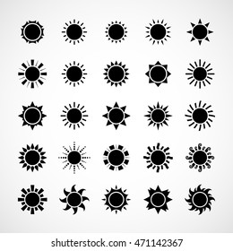Sun Icon Setvector Black Sun Icon Stock Vector (Royalty Free) 412546990