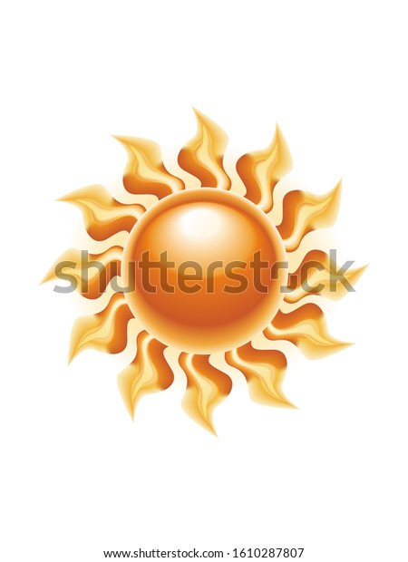 Sun Plain White Background Stock Illustration 1610287807 | Shutterstock