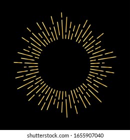 Sun Rays Circle Frame Lines Vintage Stock Illustration 1655907040 ...