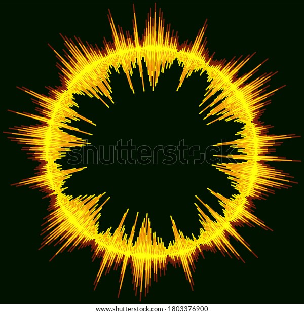 Sun Rays Round Music Wave Background Stock Illustration 1803376900 ...