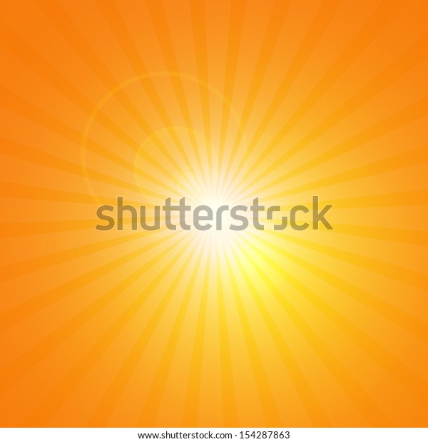 Sun Sky Orange Rays Background Stock Illustration 154287863