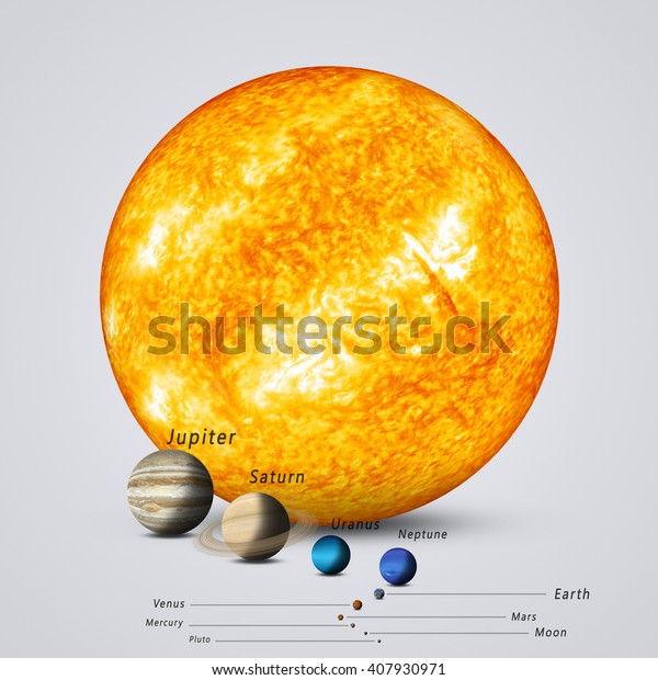 Sun Solar System Planets Full Size Stock Illustration 407930971