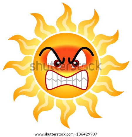 Sun Which Gets Angry 스톡 일러스트 136429907 - Shutterstock