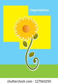 Sunflower Congratulations Stock Illustration 127063250 | Shutterstock