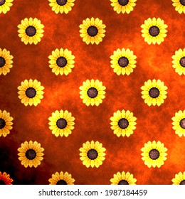 Sunflower Pattern Pixel Art Pixel Art Stock Illustration 1987184459 ...