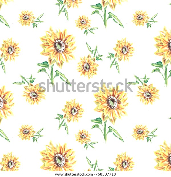 Sunflower Seamless Pattern Stock Illustration 768507718 | Shutterstock
