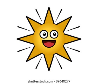 Sunny emotion-joy.Sticker, diseño vectorial infantil para: vector de ...