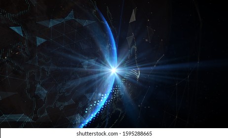Suns Rays Over Earth Outer Space Stock Illustration 1595288665 ...