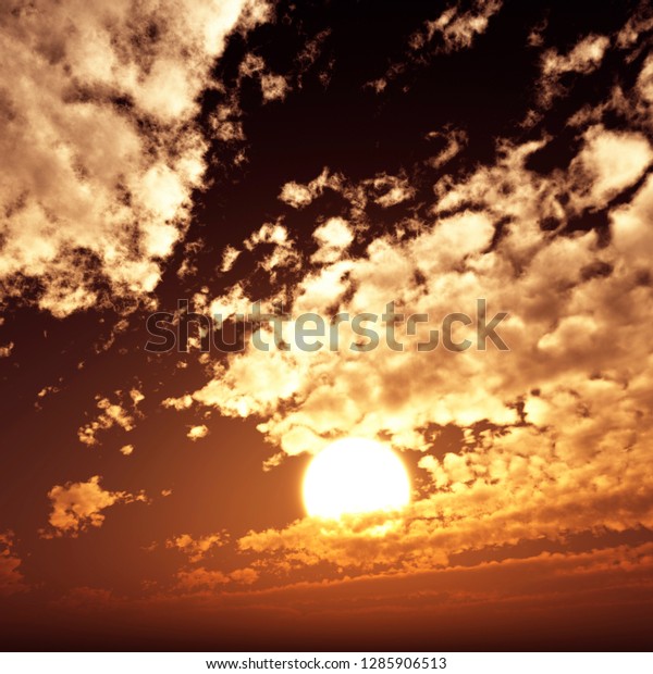 Sunset Sky 3d Rendering Stock Illustration 1285906513 | Shutterstock