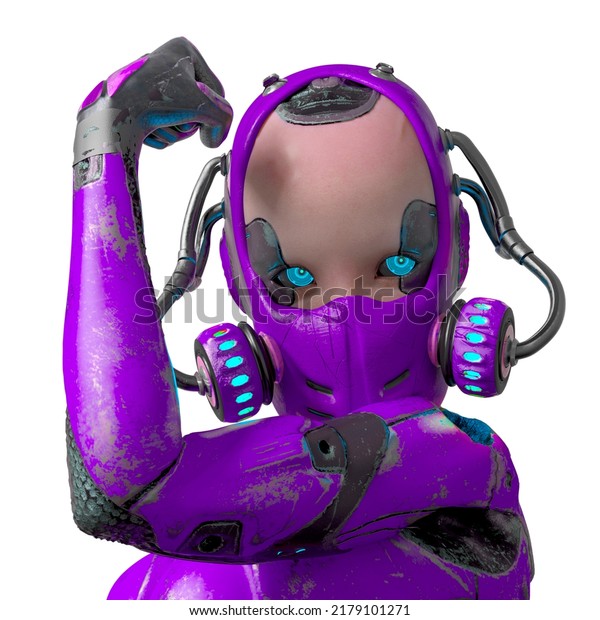 Super Gynoid Doing Can Do Pose Stock Illustration 2179101271 | Shutterstock